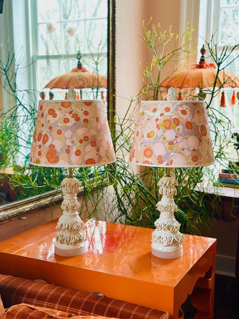 Contemporary Tassel-Form Ceramic Lamp Pair For Sale at 1stDibs