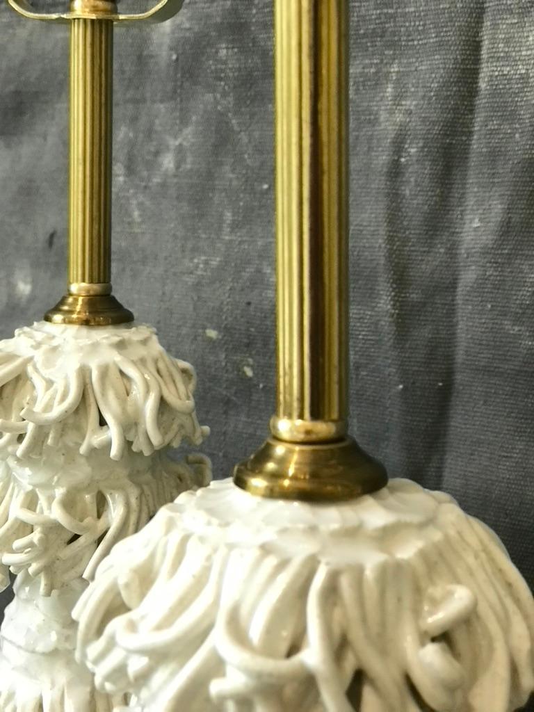 Contemporary Tassel-Form Ceramic Lamp Pair For Sale at 1stDibs
