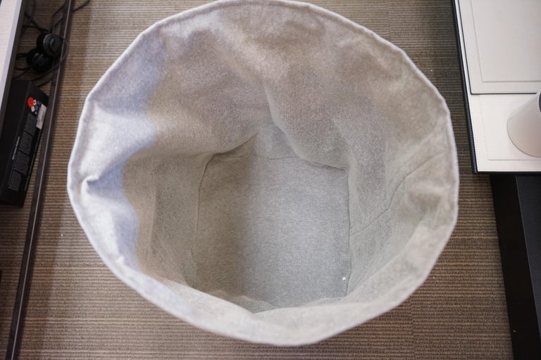 Contemporary Taupe Woven Leather Pinetti Medium Hook Laundry Basket at ...