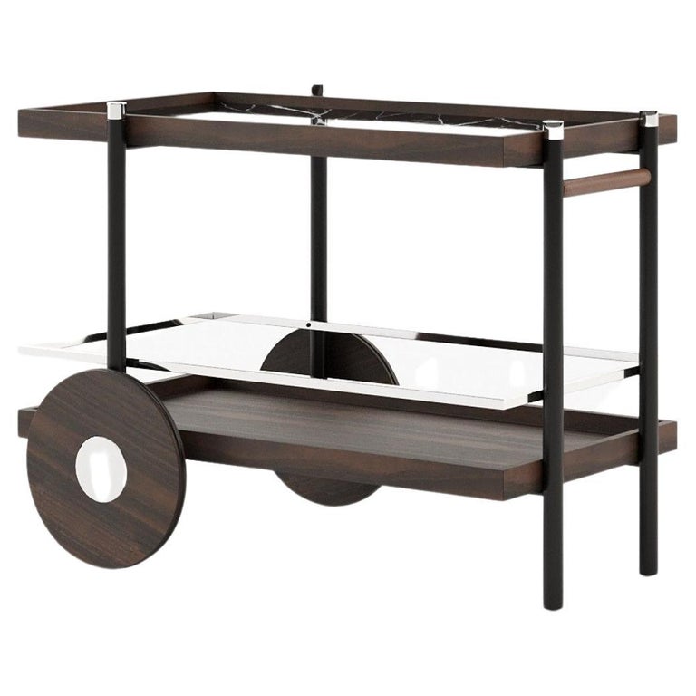 Contemporary Tea Or Beverage Cart Ft. Black Ceramic Tray For Sale at ...