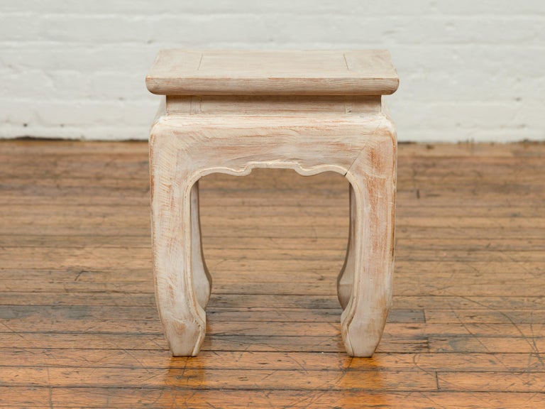 Contemporary Teak Ming Style Waisted Stool with Chow Legs and ...