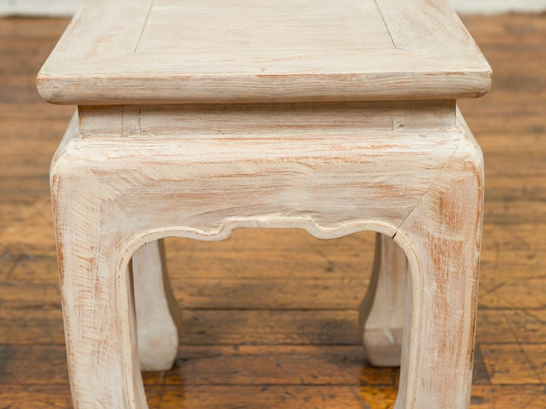 Contemporary Teak Ming Style Waisted Stool with Chow Legs and ...