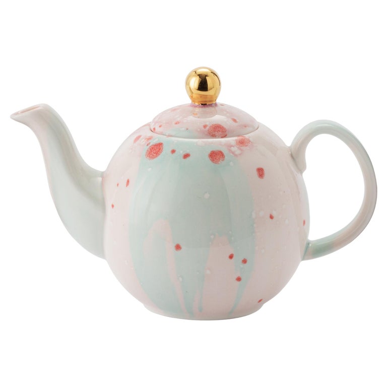 Contemporary Teapot Hand Painted in Italy Porcelain Tableware For Sale ...