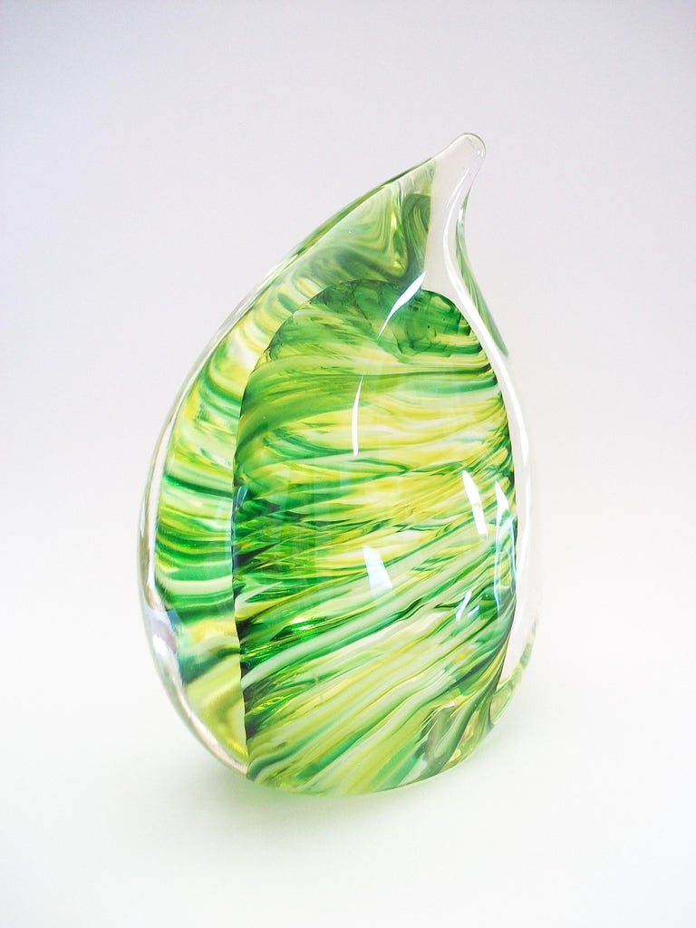 Contemporary Teardrop Glass Paperweight, Signed, Canada, Circa 2012 For ...