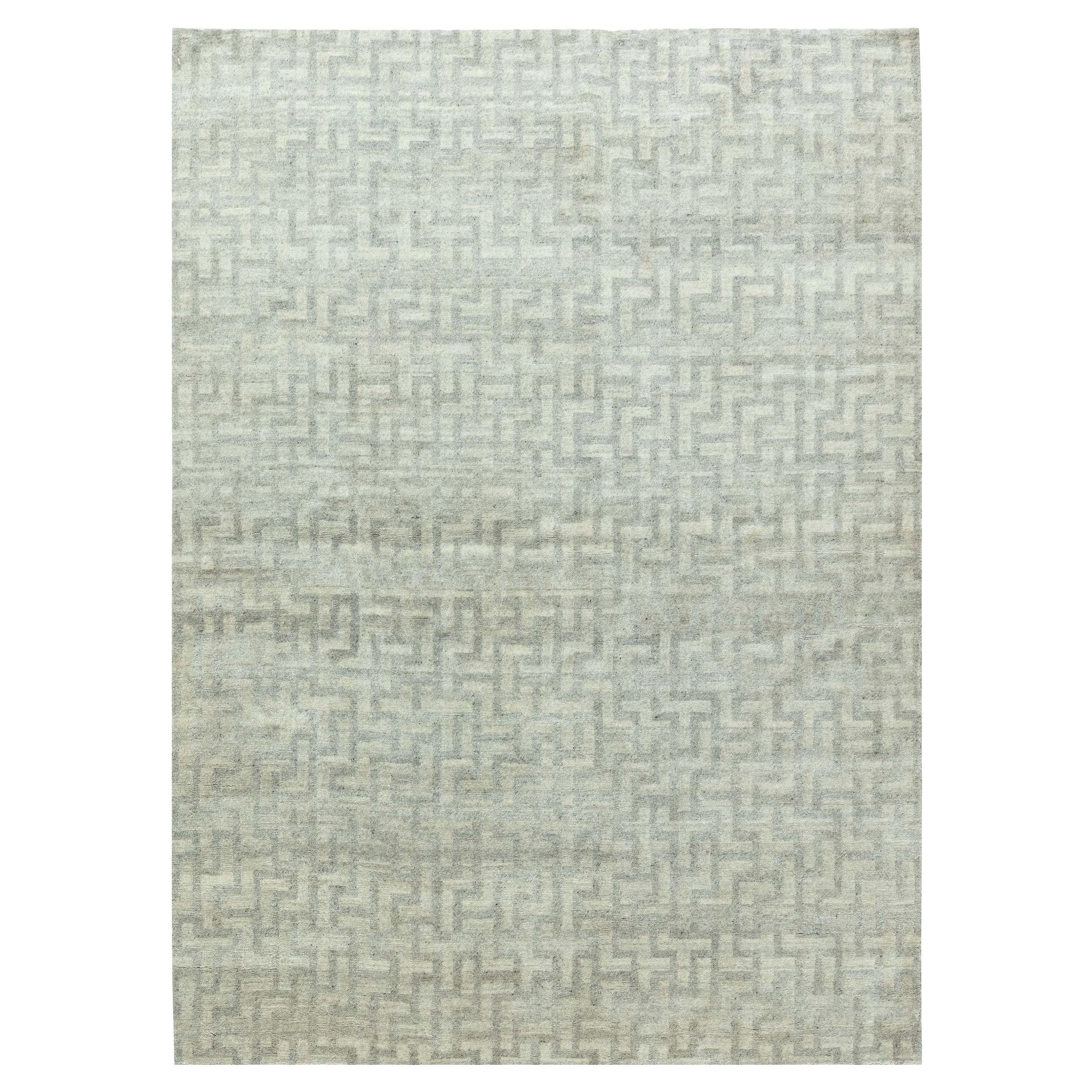 Contemporary Passion Flowers Rug in Black and Silver Gray by Doris ...