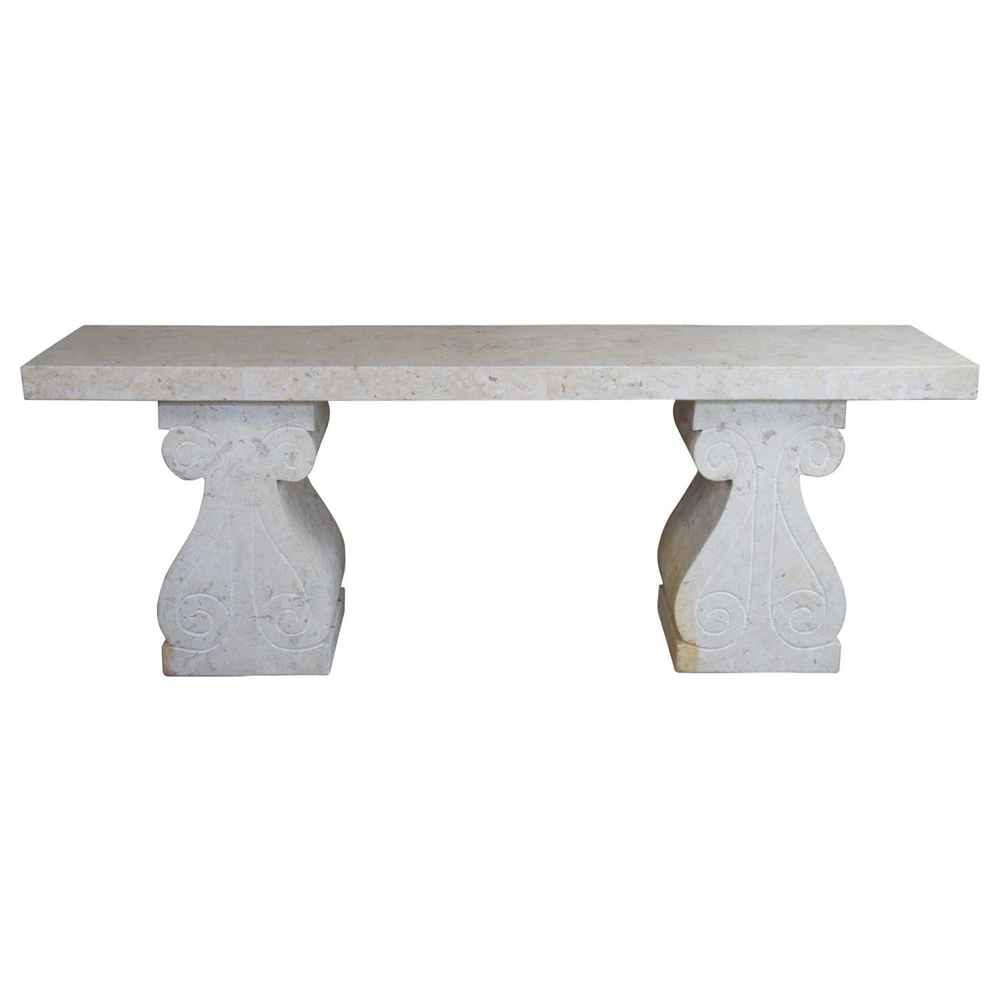 Contemporary Tessellated Stone Entryway Hall Console Sofa Table Modern ...