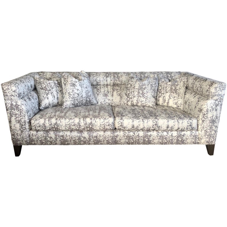 Contemporary Theodore Alexander “Modern Art” Channel Back Sofa at 1stDibs