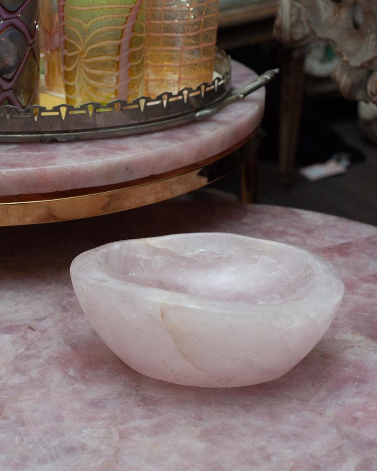 Contemporary Thick Rose Quartz Crystal Bowl For Sale at 1stDibs | rose ...