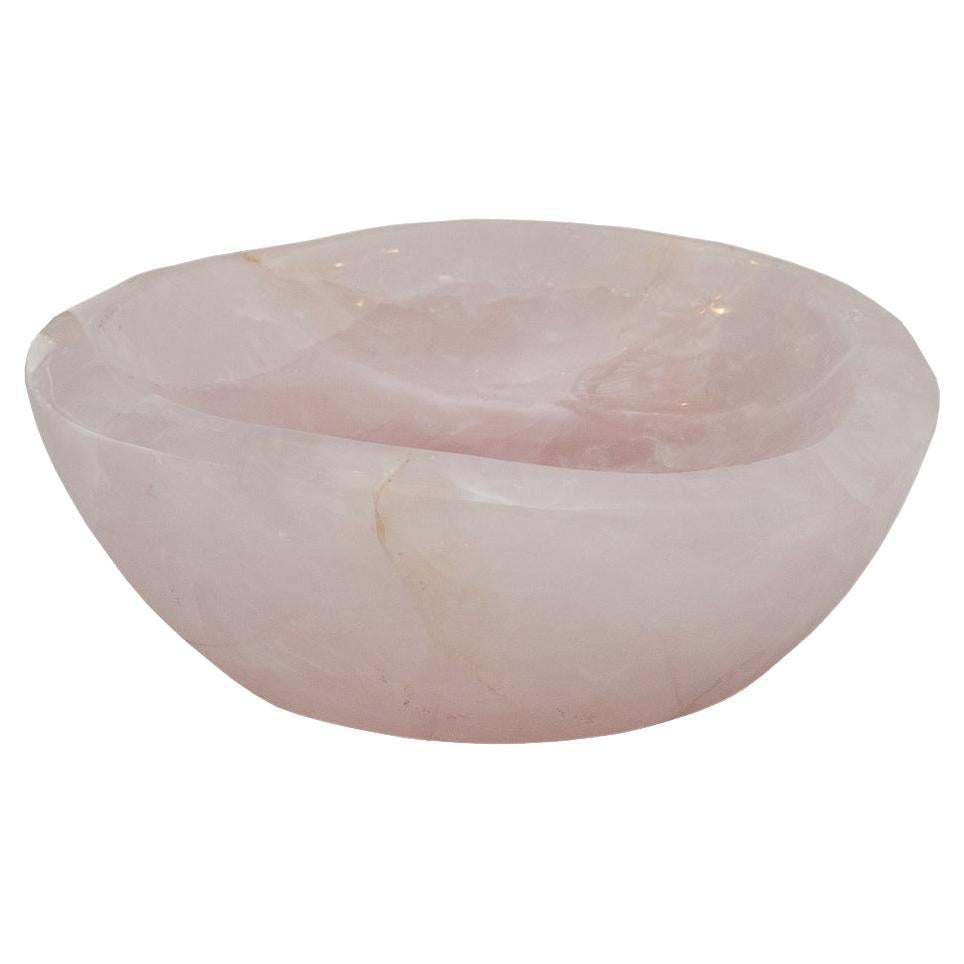 Hand Carved Rock Crystal Clear White Quartz Lotus Bowl at 1stDibs