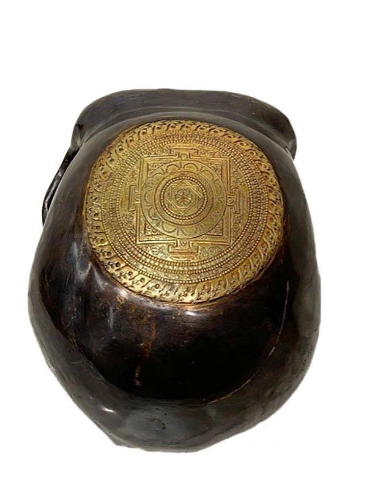 Contemporary Tibetan Bronze Skull Sculpture For Sale at 1stDibs