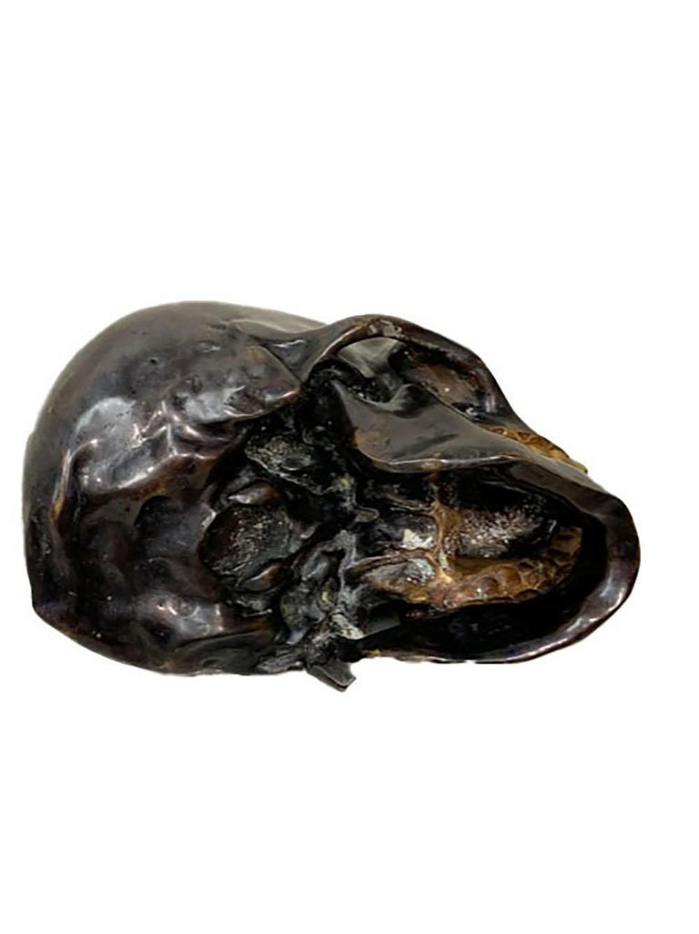 Contemporary Tibetan Bronze Skull Sculpture For Sale at 1stDibs