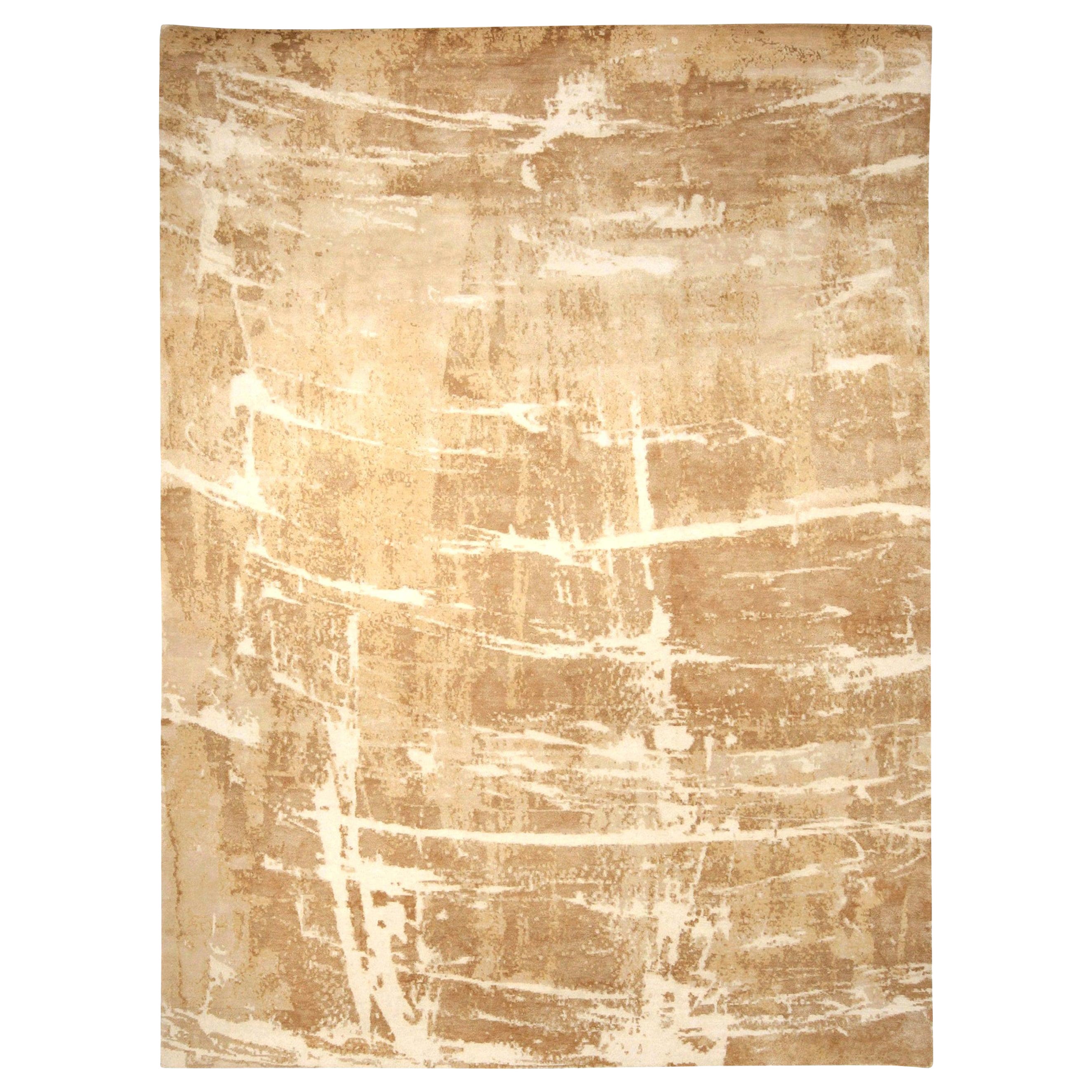 Contemporary Art Deco Tibetan Handmade Silk and Wool Rug by Doris ...