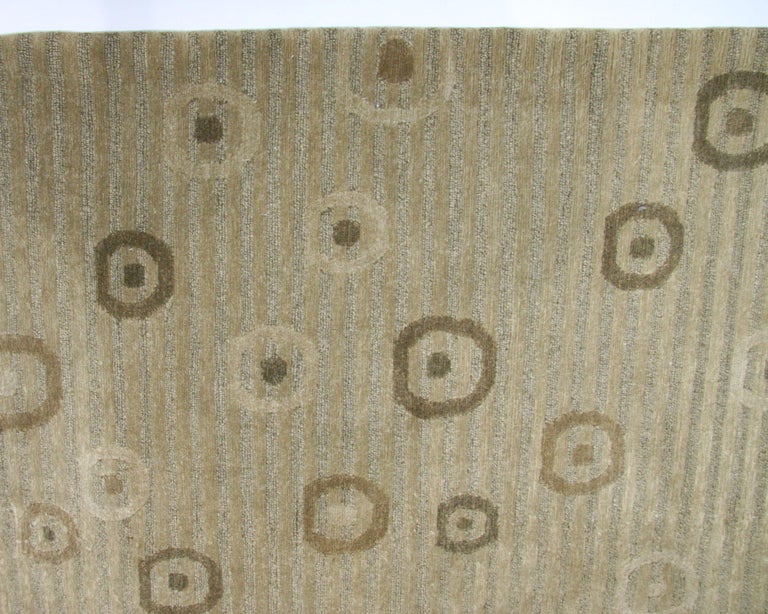 Contemporary Tibetan Style Tan Wool Area Rug For Sale at 1stDibs