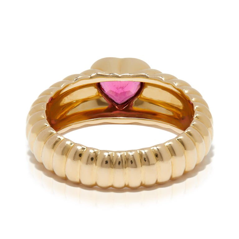 Contemporary Tiffany and Co. Tourmaline Heart Fluted Ring at 1stDibs