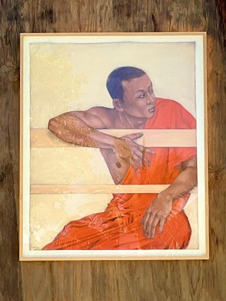 Contemporary Timothy Lovejoy Original Pastel of Young Buddha at 1stDibs