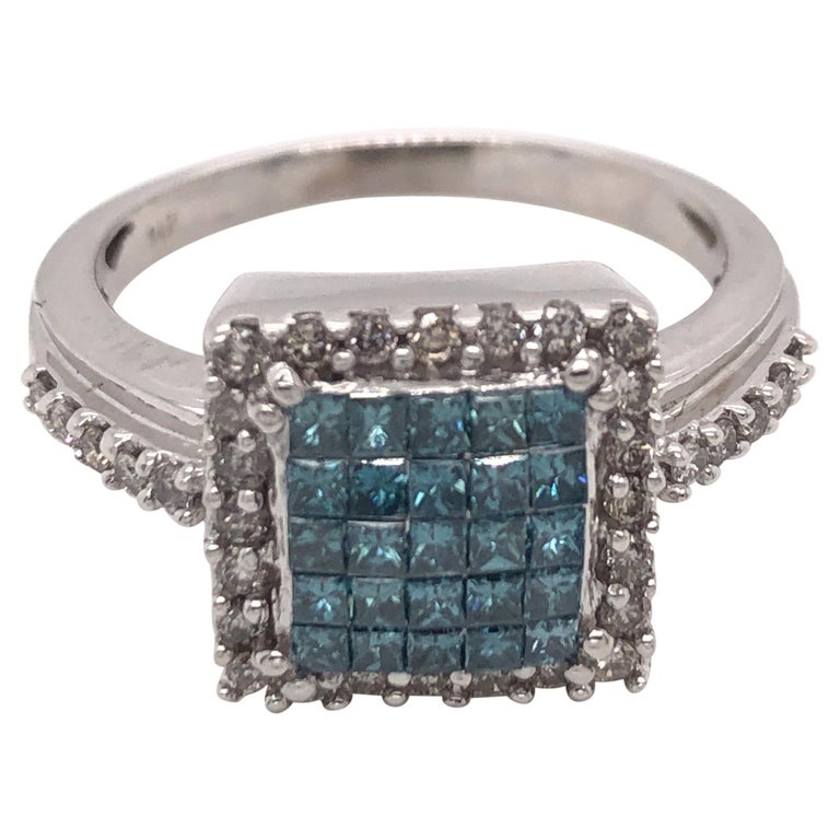 Contemporary Treated Blue Diamond Ring at 1stDibs | treated blue diamonds