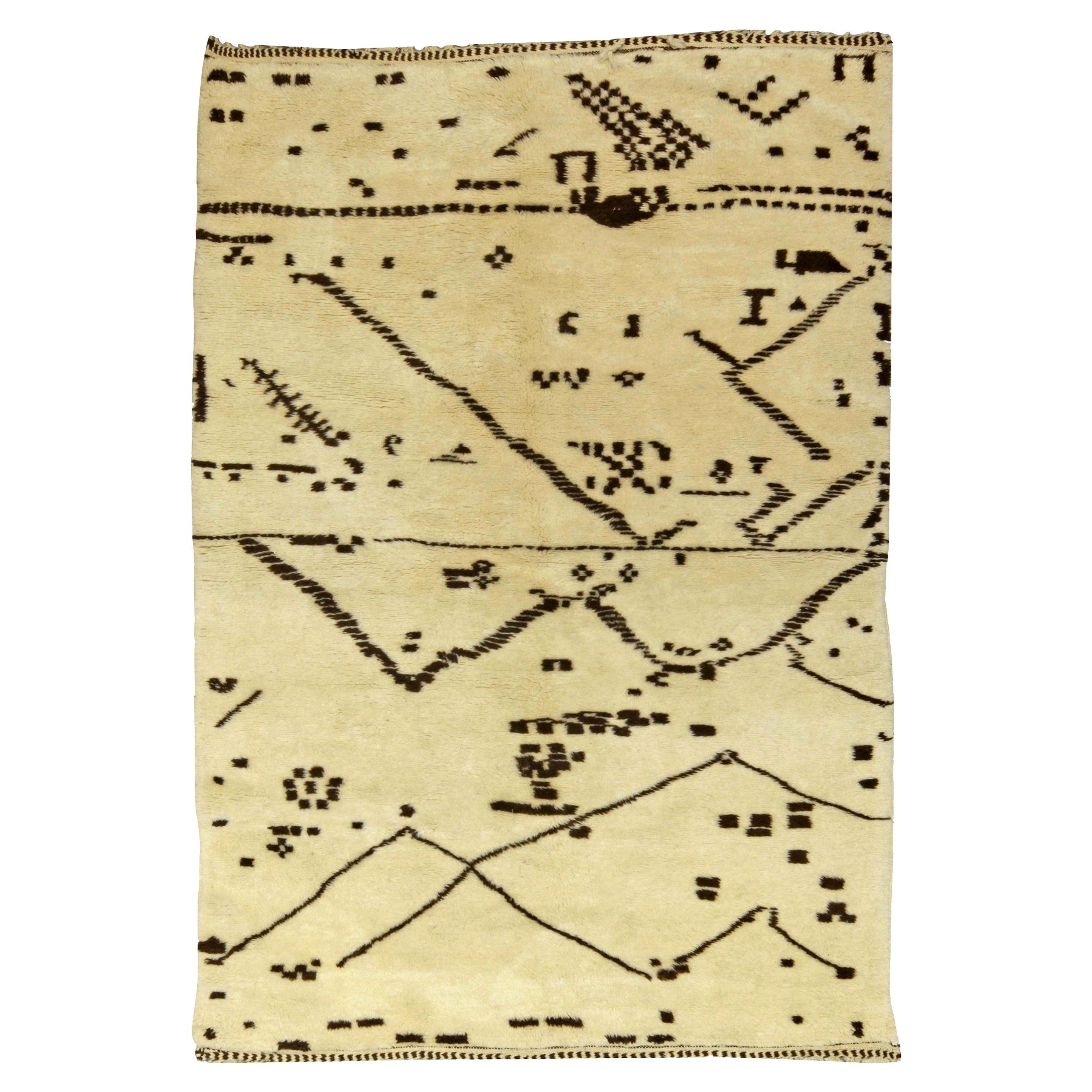 Contemporary Tribal Moroccan Design Handmade Wool Rug by Doris Leslie ...