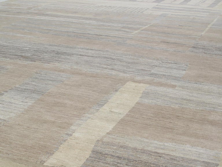 Contemporary Tribal Inspired Abstract Rug For Sale at 1stDibs