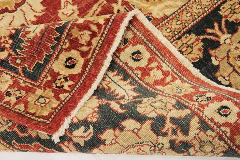 Contemporary Turkish Agra Rug with Black and Gold Botanical Details For ...