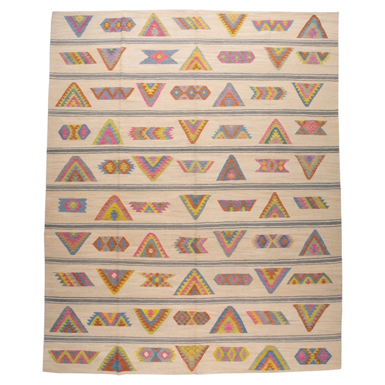 Contemporary Turkish Kilim Made from Recycled Hemp and Wool For Sale at ...