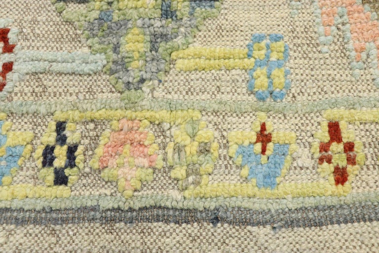 Contemporary Turkish Kilim Souf Rug with Pastel Colors and French Style ...