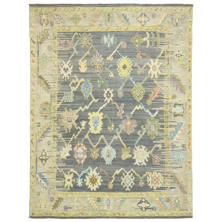 New Contemporary Turkish Kilim Souf Rug with Pastel Colors and French ...