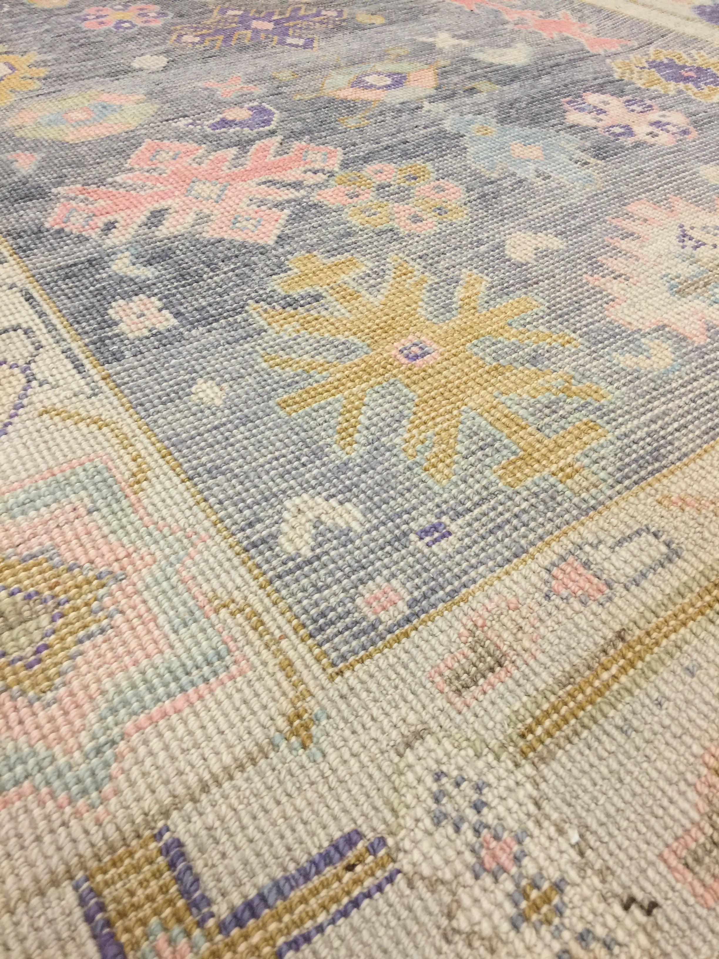 Contemporary Turkish Oushak Rug with Pastel Colors and Tribal Boho Chic ...