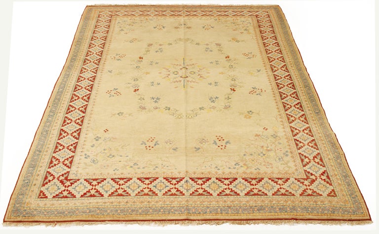 Contemporary Turkish Rug with Pastel Floral Details on Ivory Field For ...
