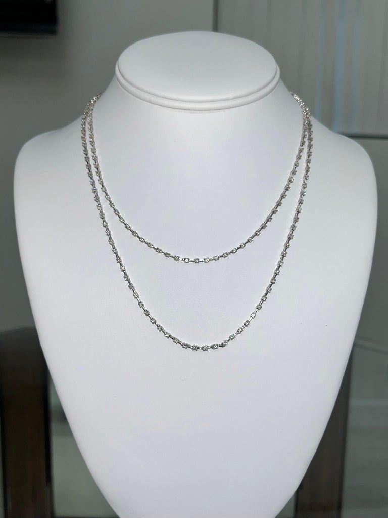 Contemporary Two Row Diamond Chain Necklace For Sale at 1stDibs