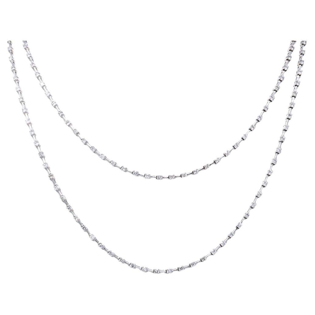 Sapphire and Diamond Two Row Necklace For Sale at 1stDibs