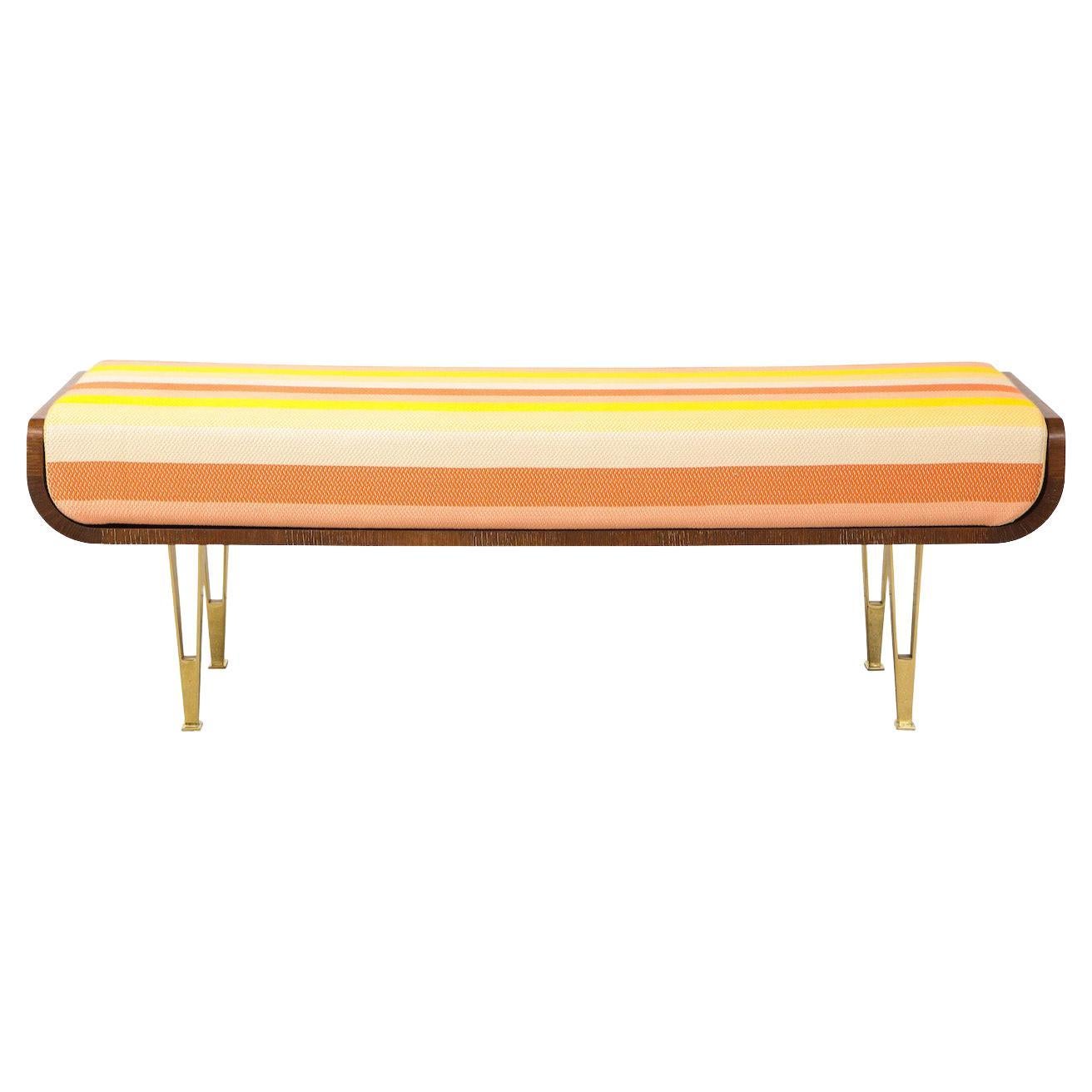 An upholstered iron bench with bronze patina wrap design. Contemporary ...