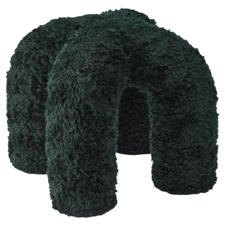 Contemporary Upholstered Stitch Stool 'Mohair' For Sale at 1stDibs