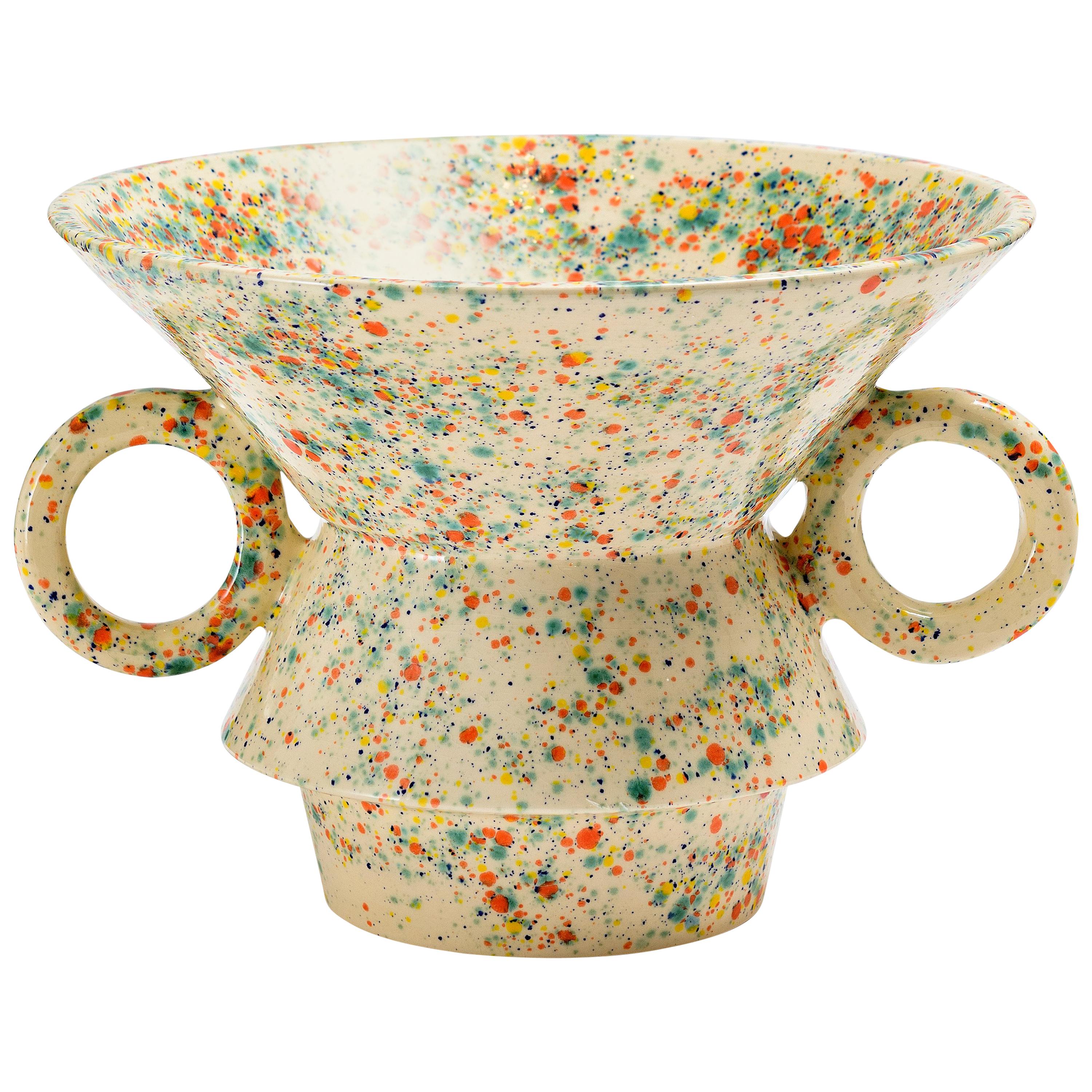 Handmade Porcelain Vase with Brass Balls, Contemporary, Playful For ...