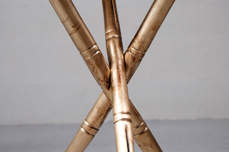 Contemporary Valentina Giovando Side Table Brass Wood Fabric Gold ...