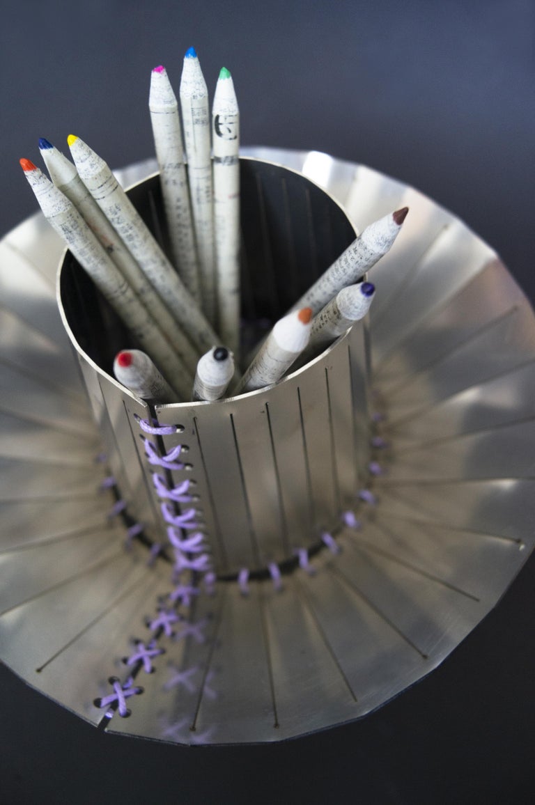 Contemporary Vase in Stainless Steel Design Piece For Sale at 1stDibs