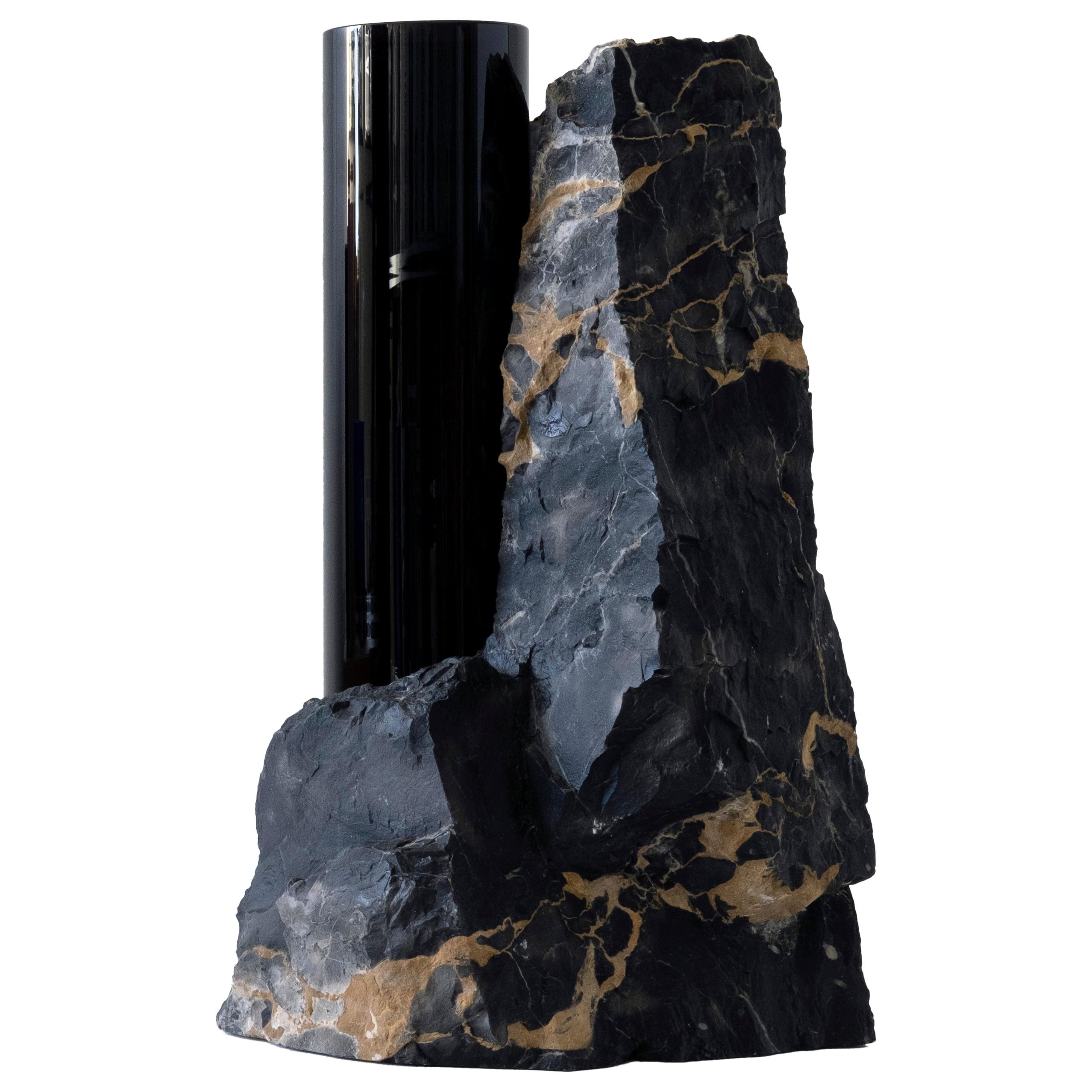 Contemporary Vase, Granit Labrador Granite Glass Cylinder, by Erik ...