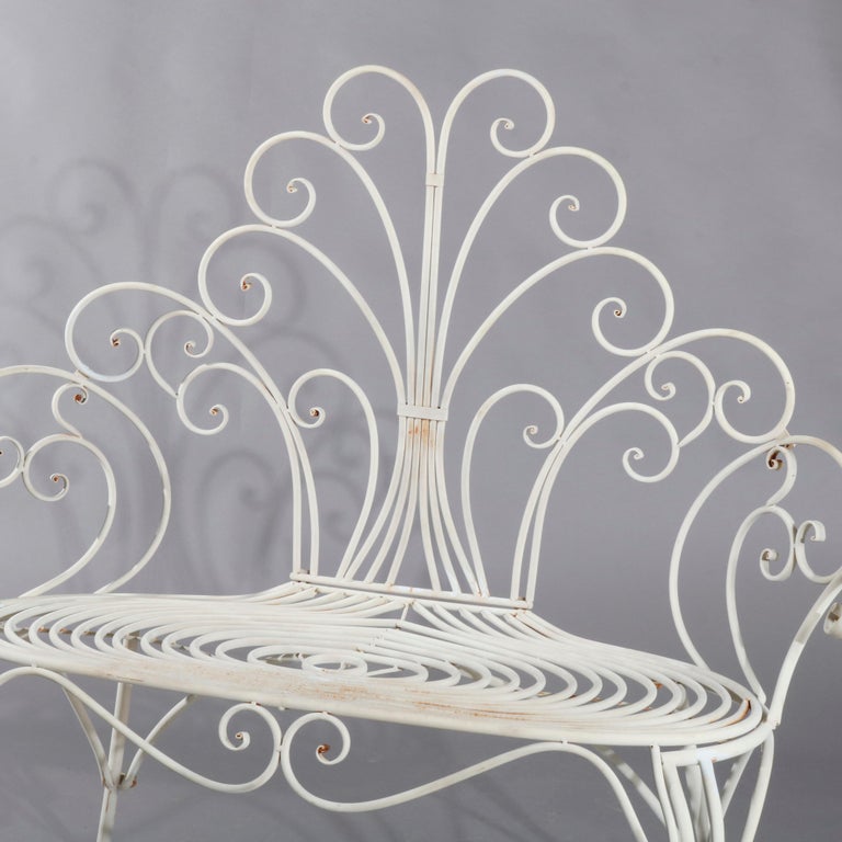 Contemporary Victorian Style High Wire Form Garden Bench, 20th Century ...