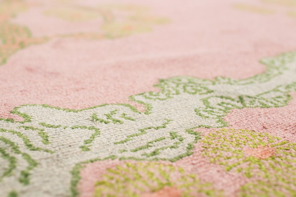 Contemporary Violet Botanical Silk Area Rug For Sale at 1stDibs