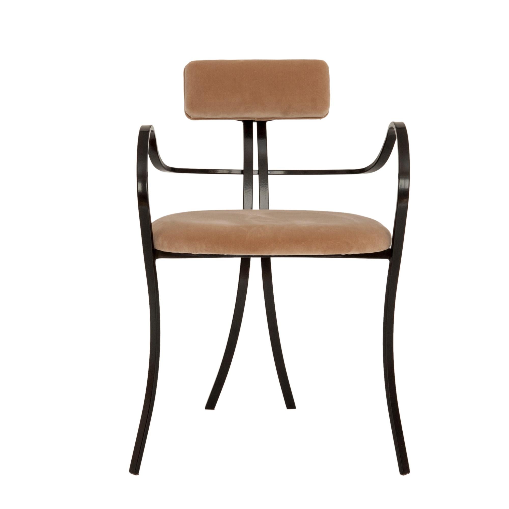 Contemporary Violet Chair with Velvet Seat and Seatback in Beige Color ...