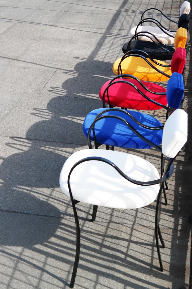 Contemporary Violet Chair with Velvet Seat and Seatback in Blue Color ...
