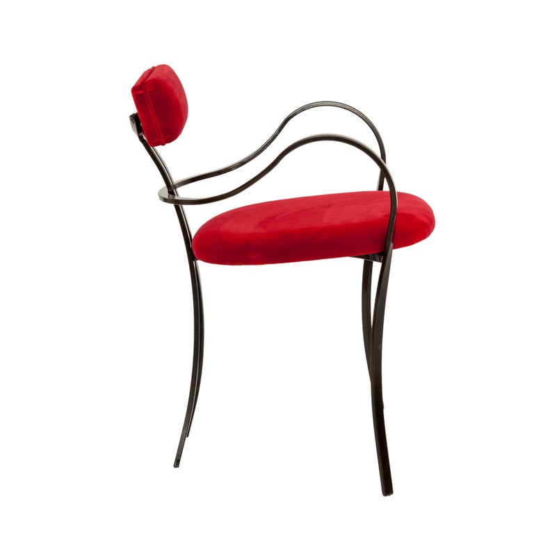 Contemporary Violet Chair with Velvet Seat and Seatback in Red Color ...