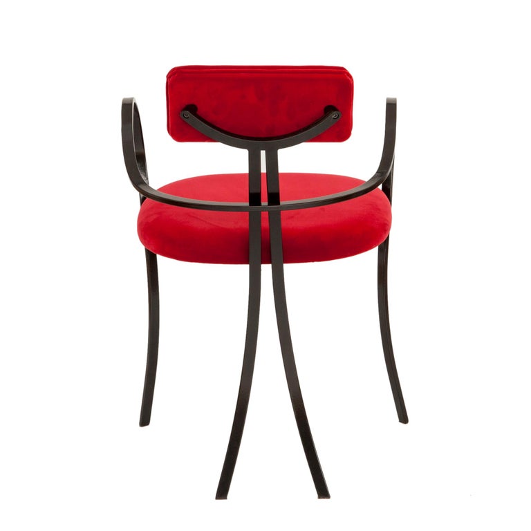 Contemporary Violet Chair with Velvet Seat and Seatback in Red Color ...