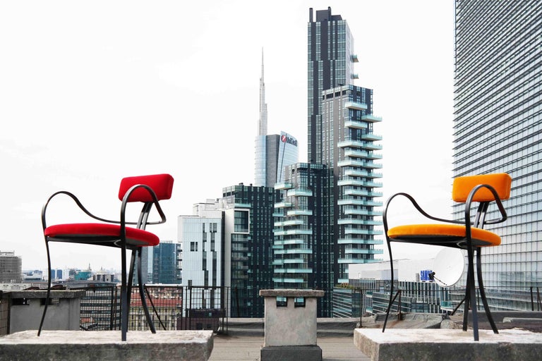 Contemporary Violet Chair with Velvet Seat and Seatback in Red Color ...