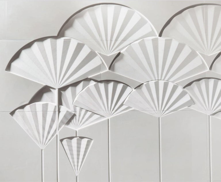 Contemporary Wall Feature in White Marble Inspired by Art Deco For Sale ...