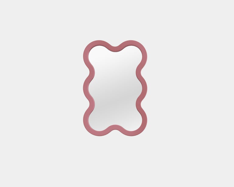 dark red frame mirror