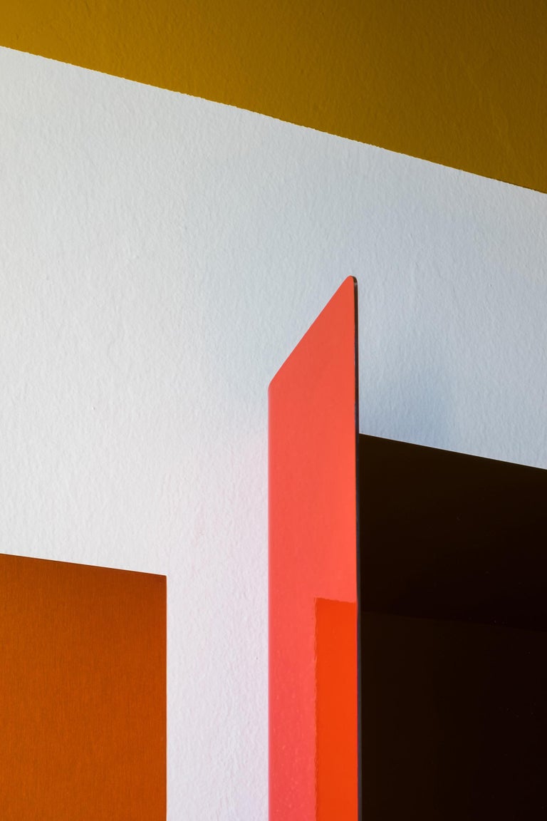 Contemporary Wall Mirror Lacquered Steel Metal For Sale at 1stDibs