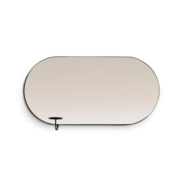 Contemporary Wall Mirror 'Miró Miró' Oval, Horizontal, Grey For Sale at ...