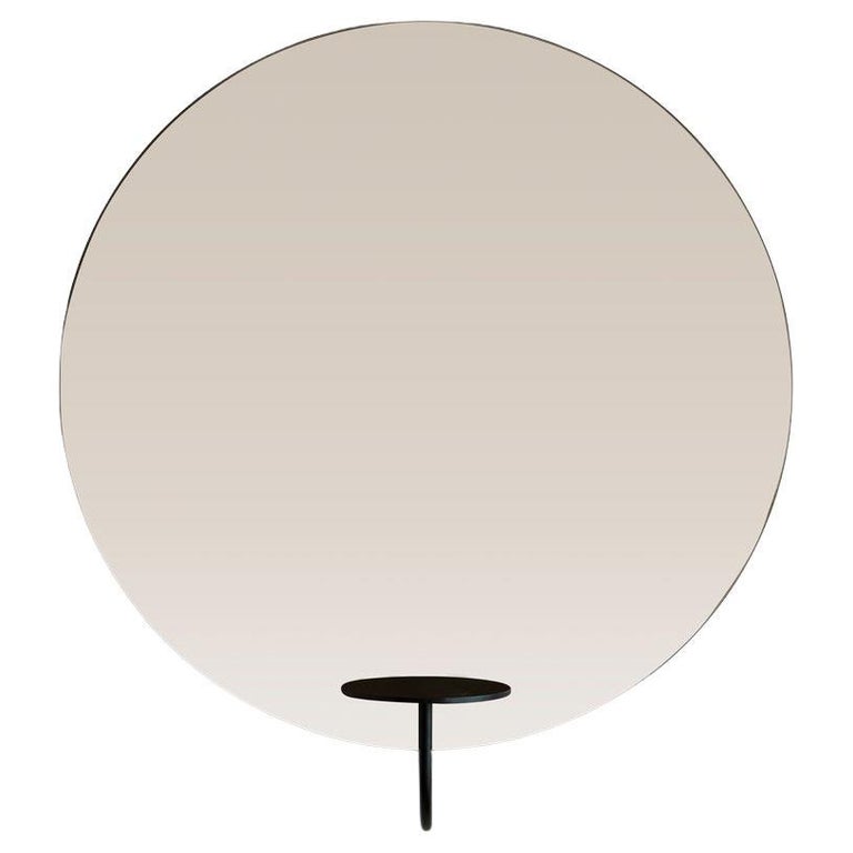 Contemporary Wall Mirror 'Miró Miró' Round, Small, Black, Bronze For ...