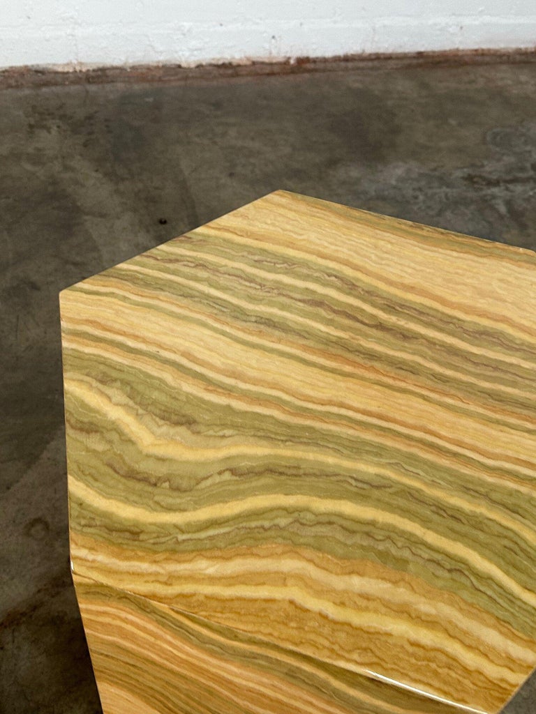 Contemporary Wavy Faux Marble End Tables -Sold Separately For Sale at ...