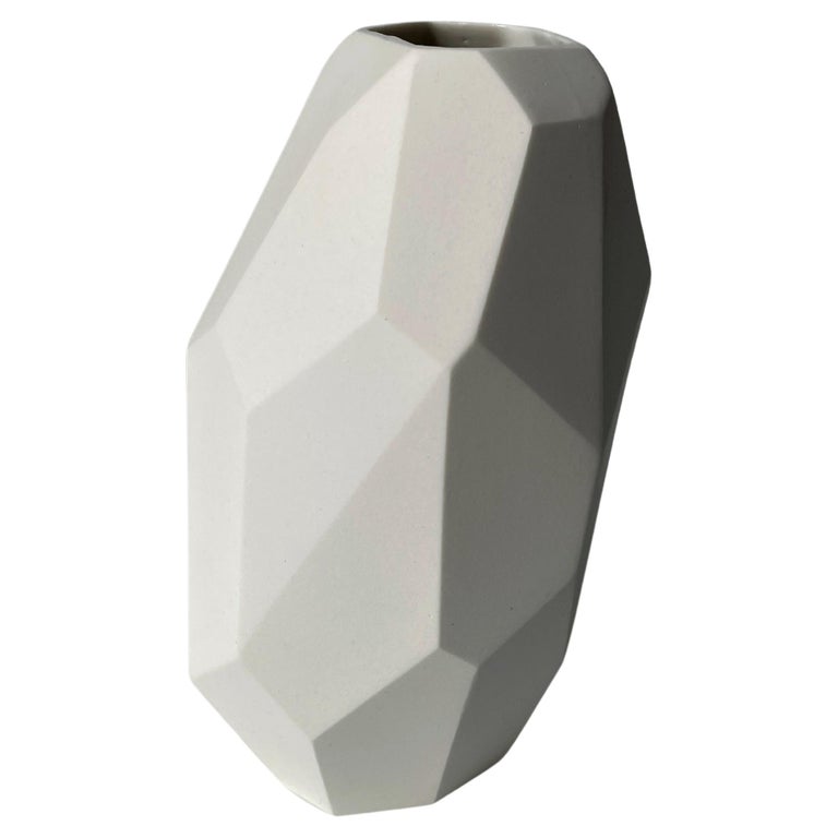 Contemporary White Angular Slant Vase, Limited Edition, Denmark, 2021 ...